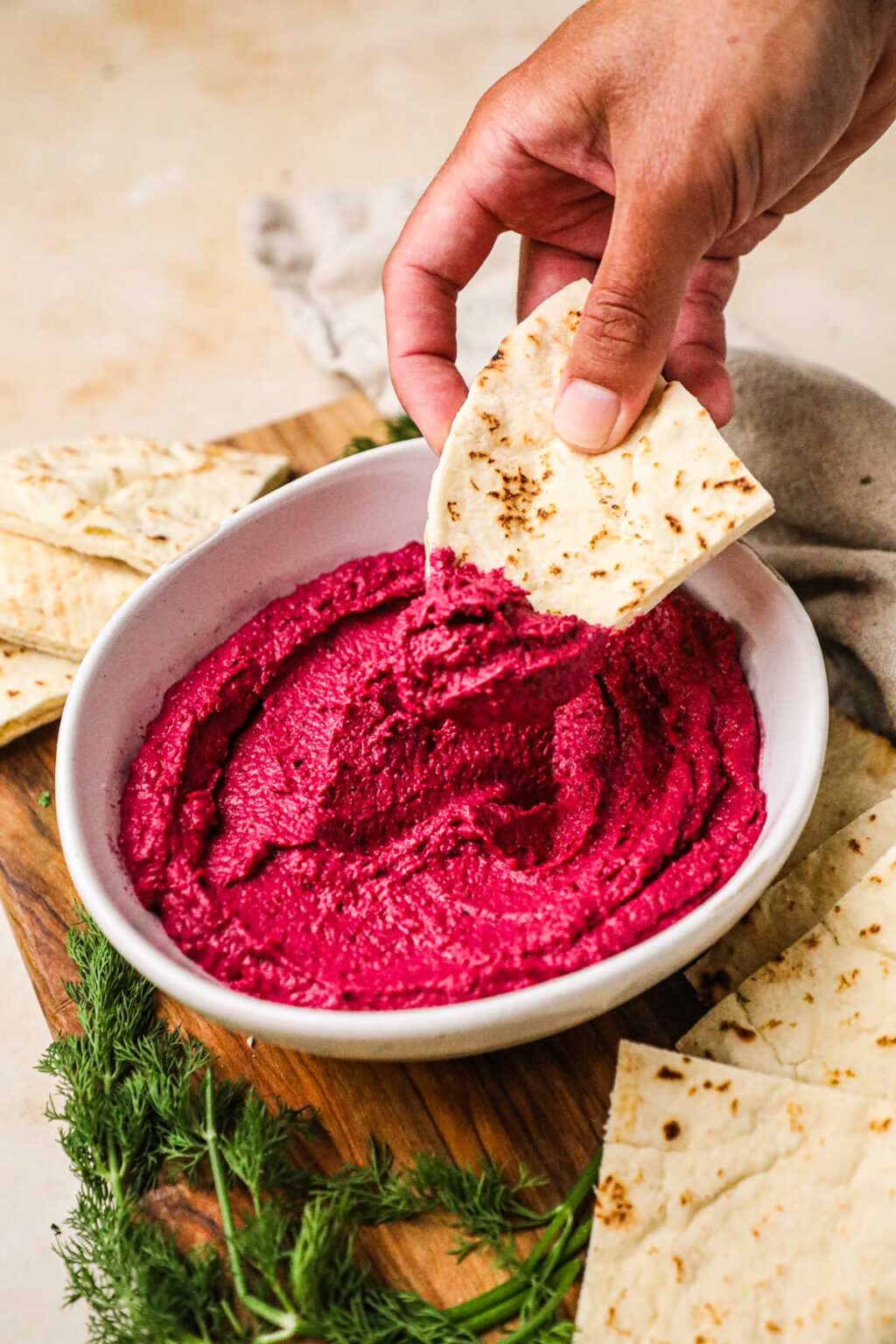 Beet Hummus - Happy Gut Lucky
