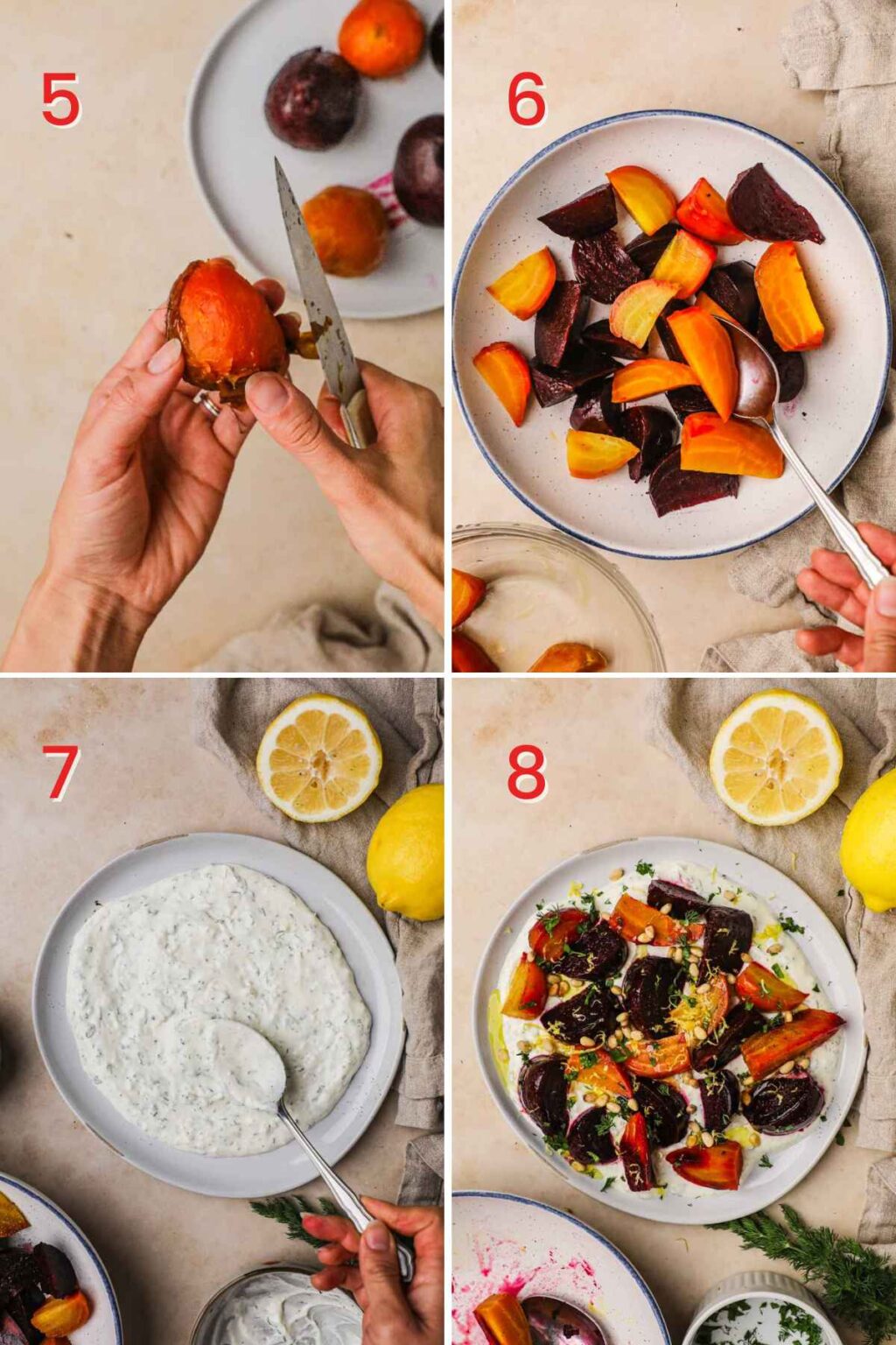 Roasted Beet and Greek Yogurt Salad - Happy Gut Lucky